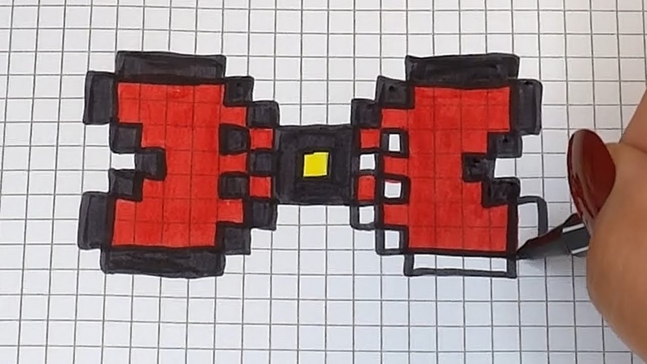 DIY Handmade Drawing Pixel Art | How to draw a cute Bow | Easy Draw ...