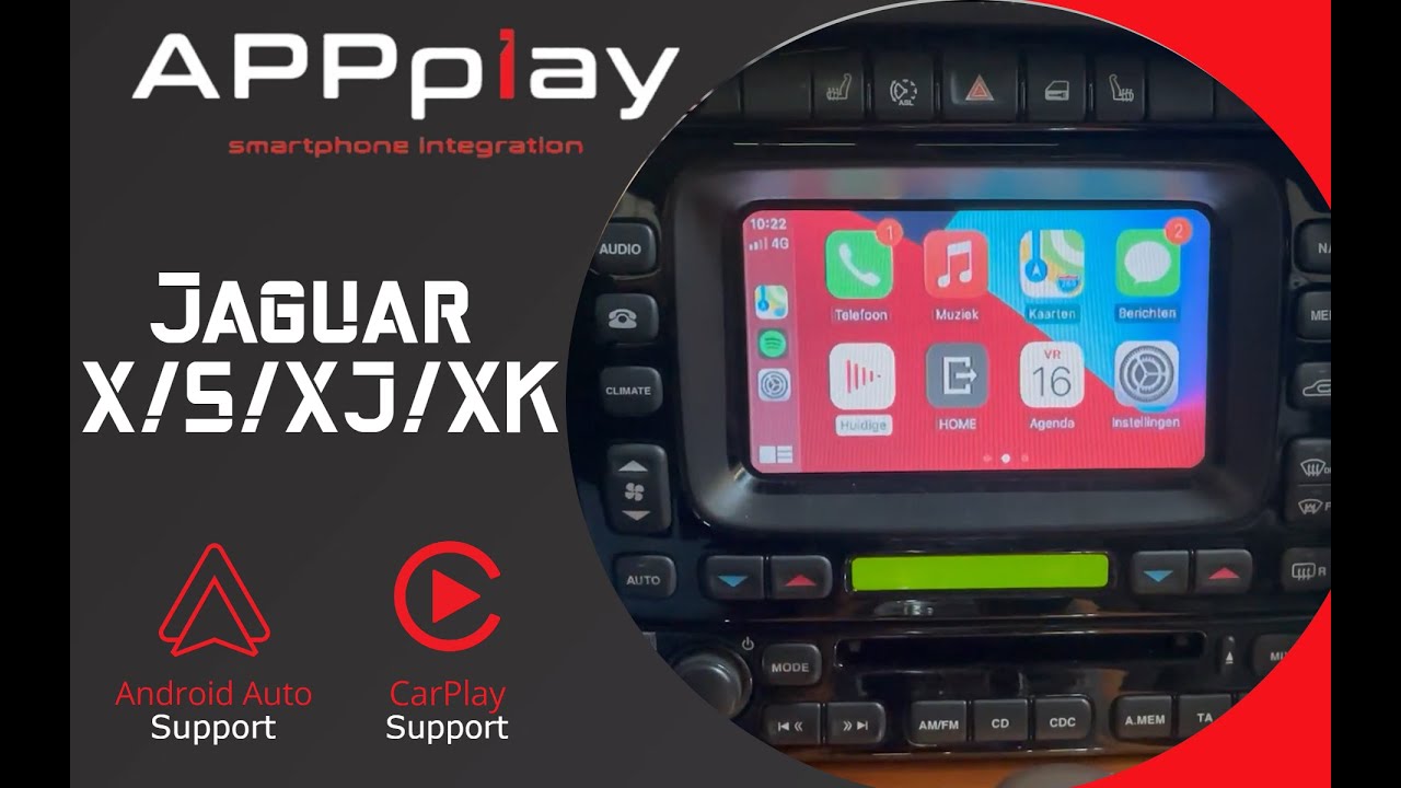 Aftermarket CARplay & Android Auto set Jaguar X/S/XJ/XK (CVBS) - YouTube