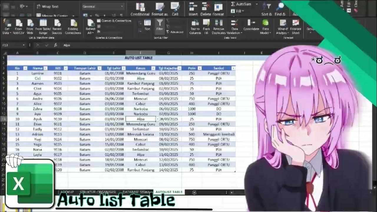 Auto List Table - YouTube