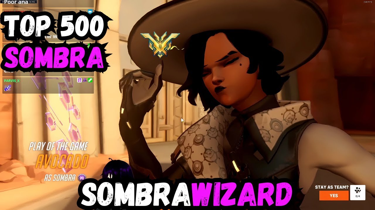 POTG! SOMBRA WIZARD TOP 500 SOMBRA GAMEPLAY ON ROUTE66 OVERWATCH 2 ...
