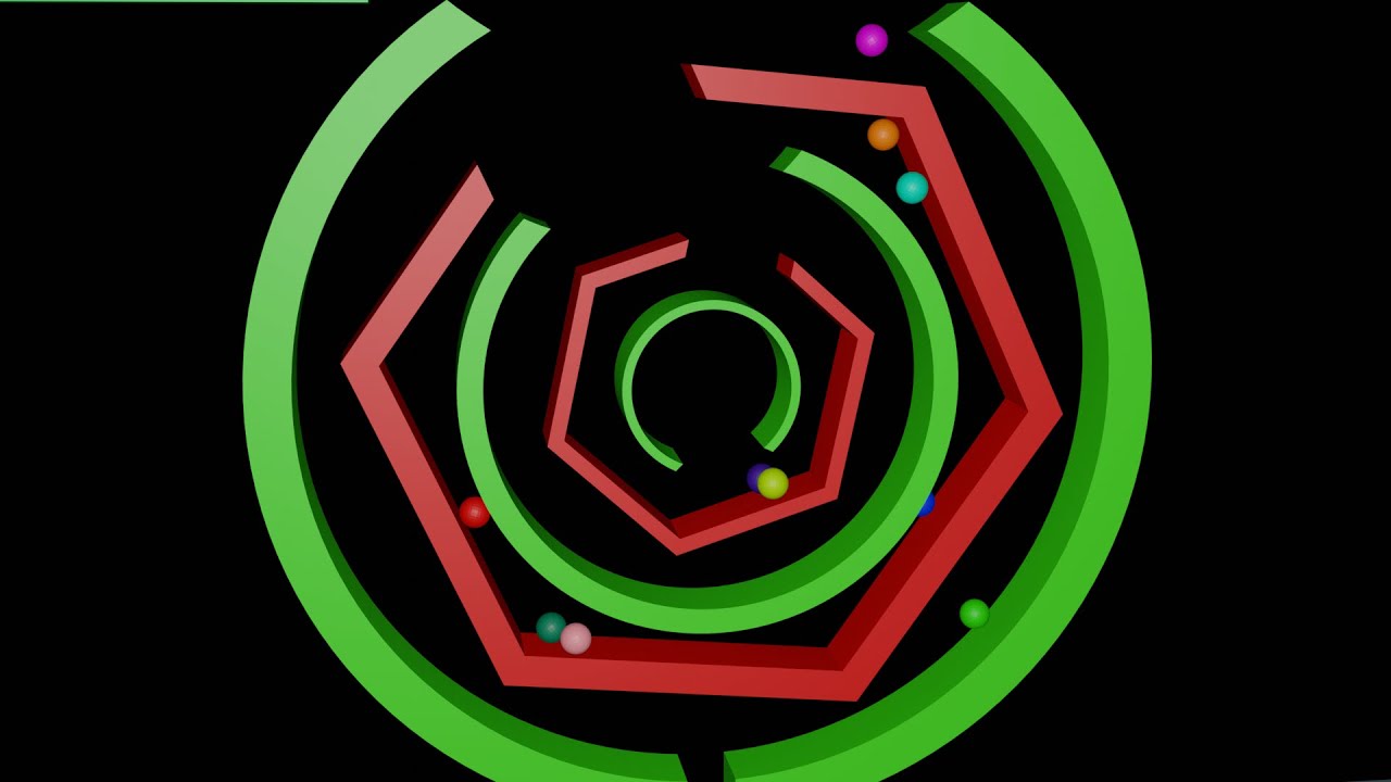 10 Balls Marble Race Animation / Blender 3d Animation - YouTube