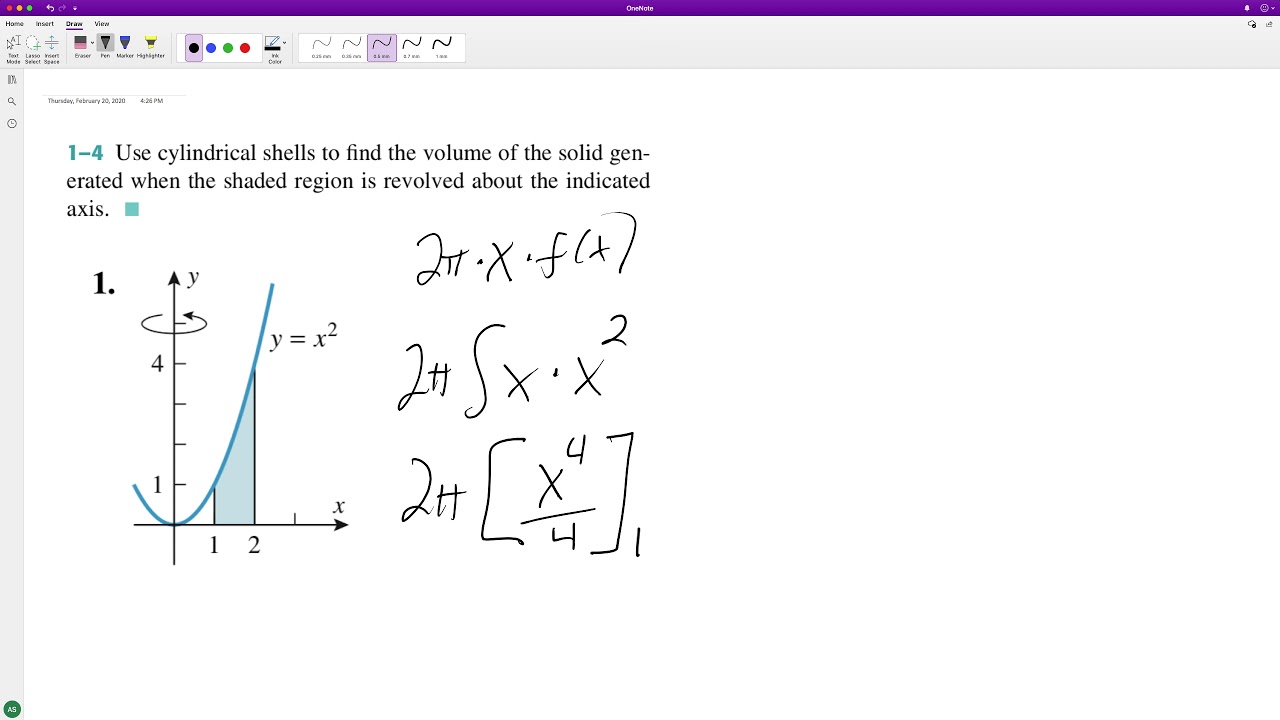 y = x^2, use cylindrical shells an integral expression - YouTube