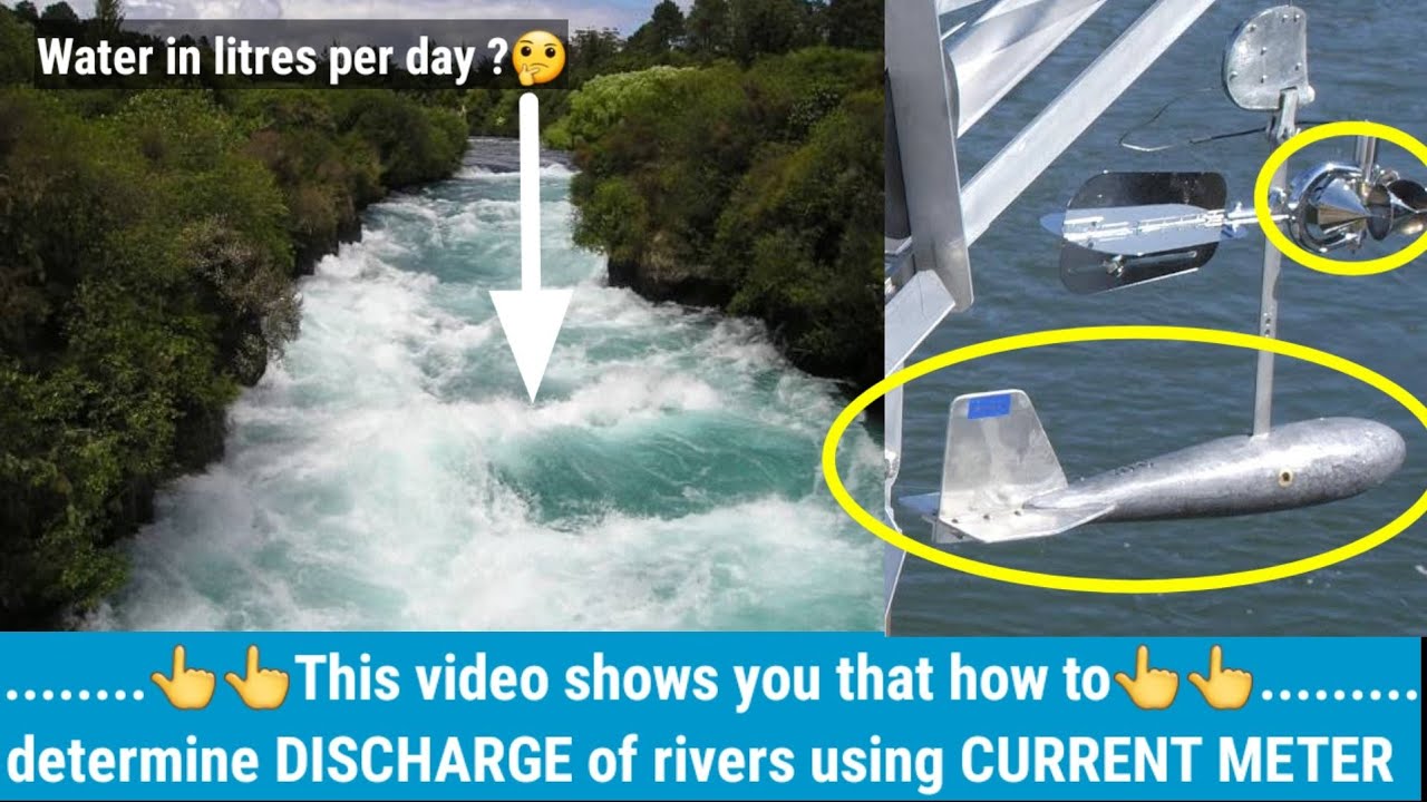 How to measure discharge of a river || discharge by using current meter ...