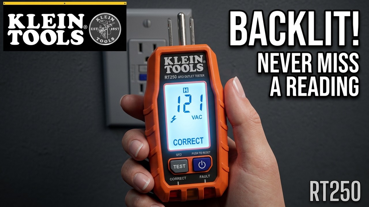 Klein Tools GFCI Outlet Tester LCD With Backlight RT250 #kleintools ...