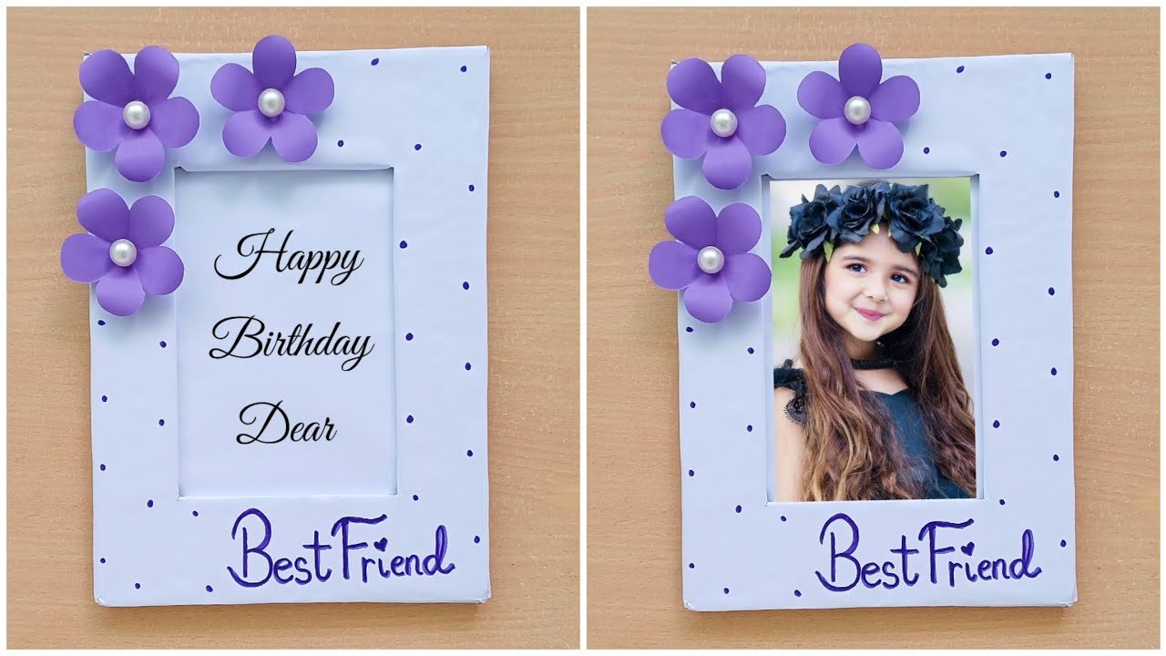 DIY Birthday Photo Frame Making // Easy Handmade Birthday Gift ...