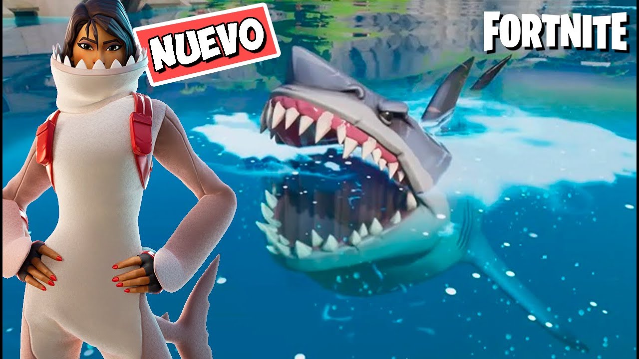 NUEVA SKIN TIBURÓN LLEGA A FORTNITE NOS AYUDA A GANAR UNA ARENA - YouTube