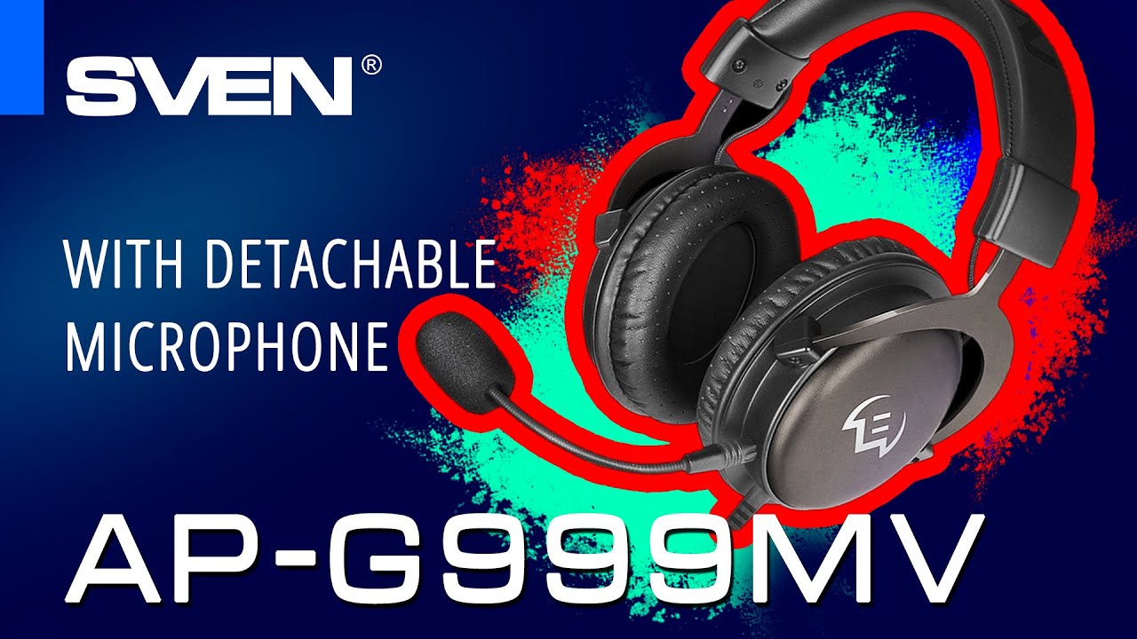 SVEN AP-G999MV gaming headset with metal cups and detachable microphone ...