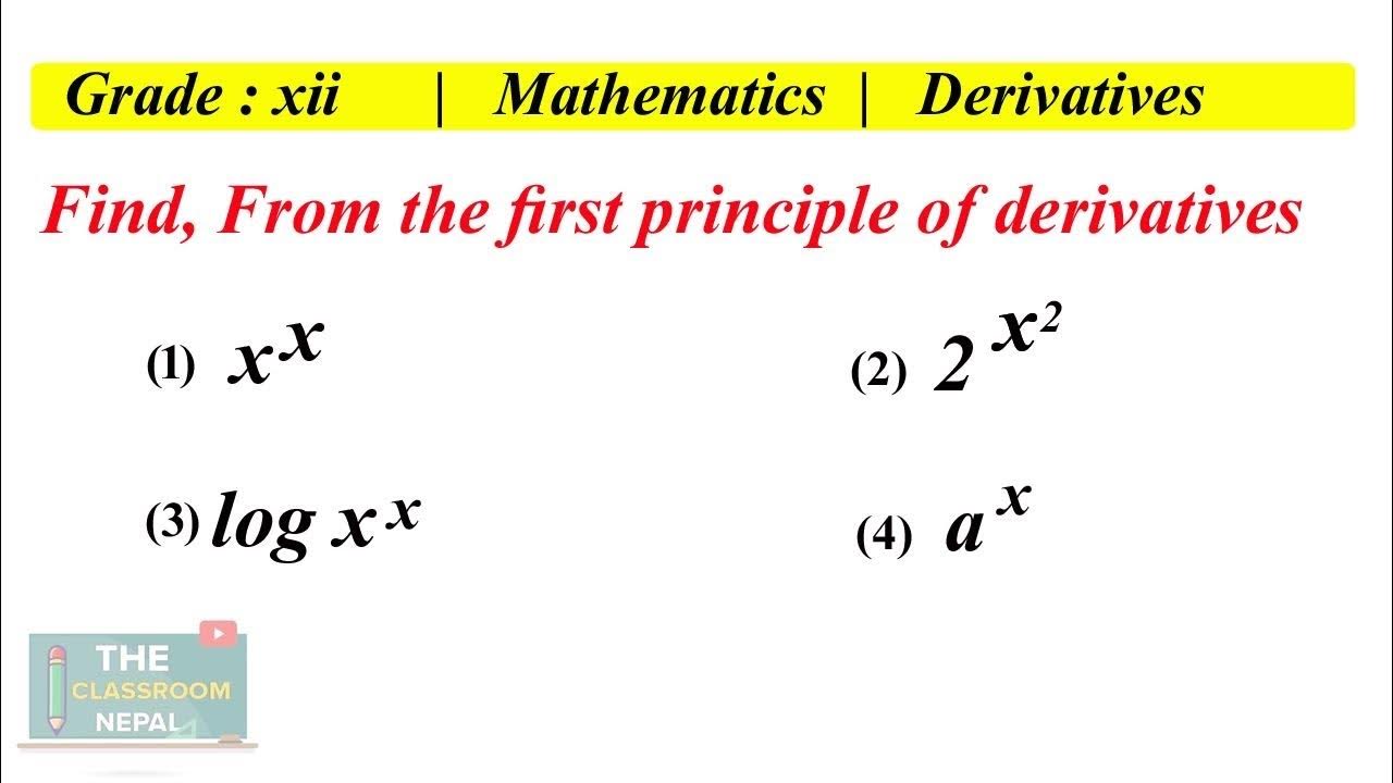 class 12 : first principle derivative of power function - YouTube