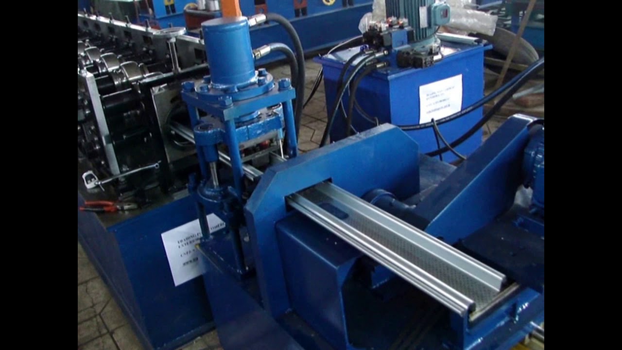 Roller shutter machine with punching - YouTube
