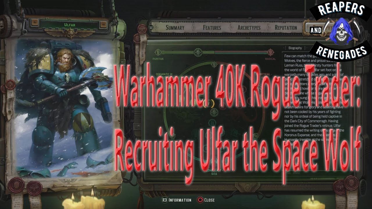 WH40K Rogue Trader, Recruiting Ulfar the Space Wolf, Minisode 7 - YouTube