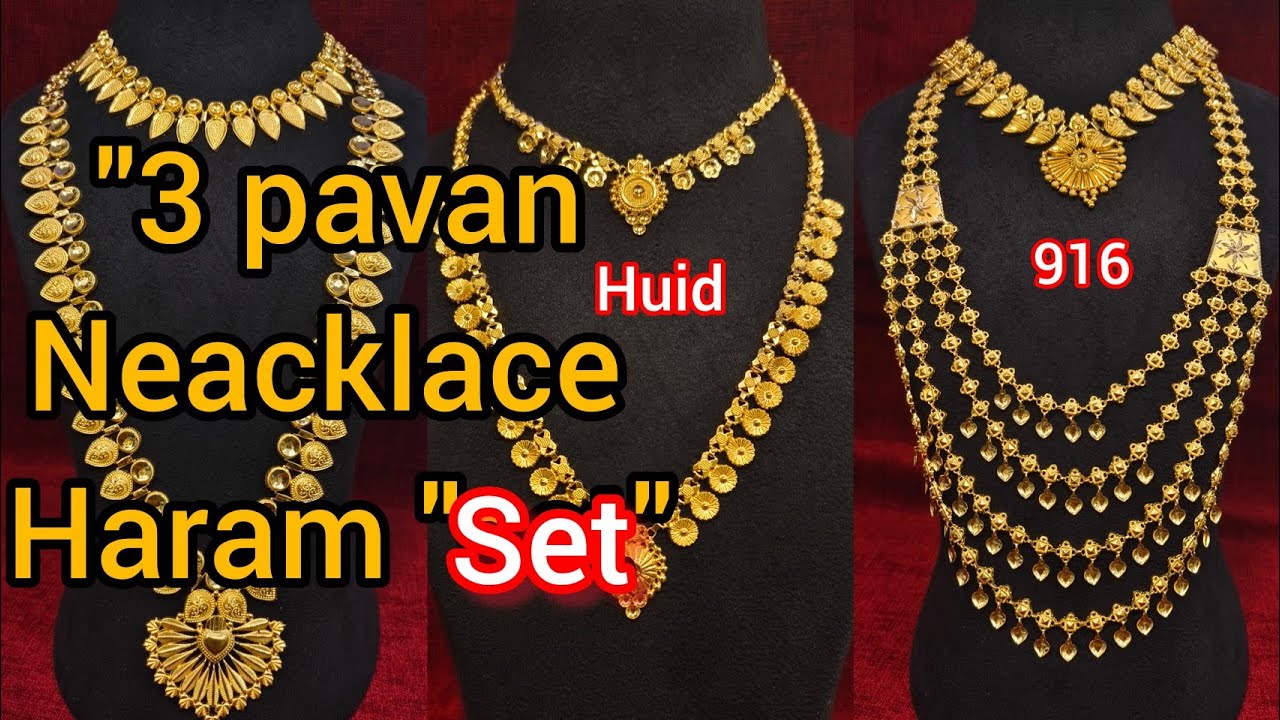 3 pavan/marriage set/haram, necklace/916/hallmark/navaratna jewellers ...