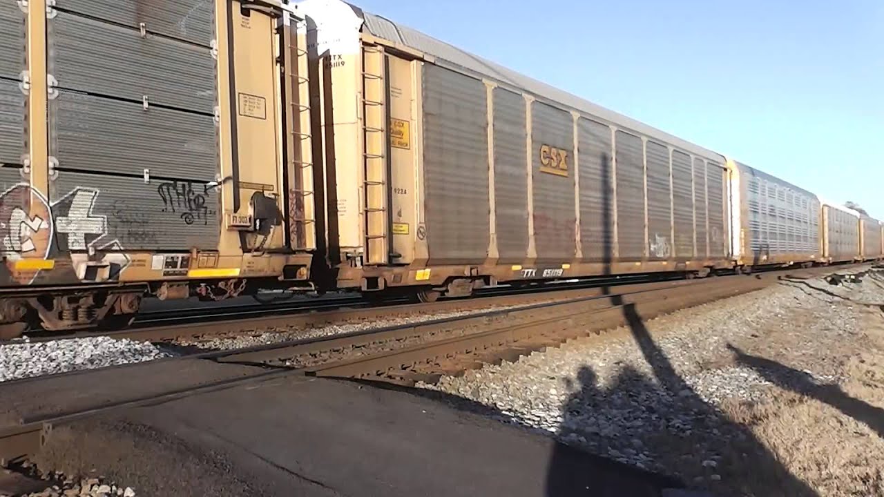 Norfolk Southern Northbound Autorack Train#288(HD)Austell,Ga.1-20-2014 ...