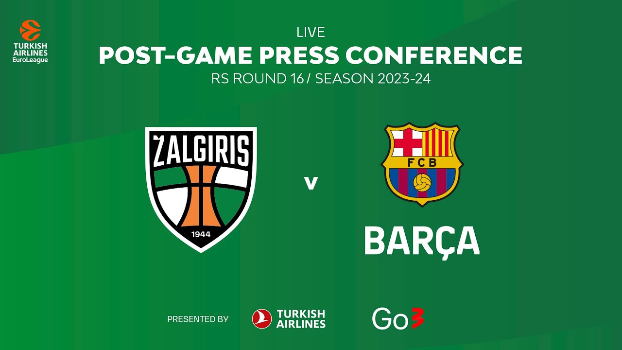 Žalgiris - FC Barcelona | Press Conference | EuroLeague 2023-24 Round ...