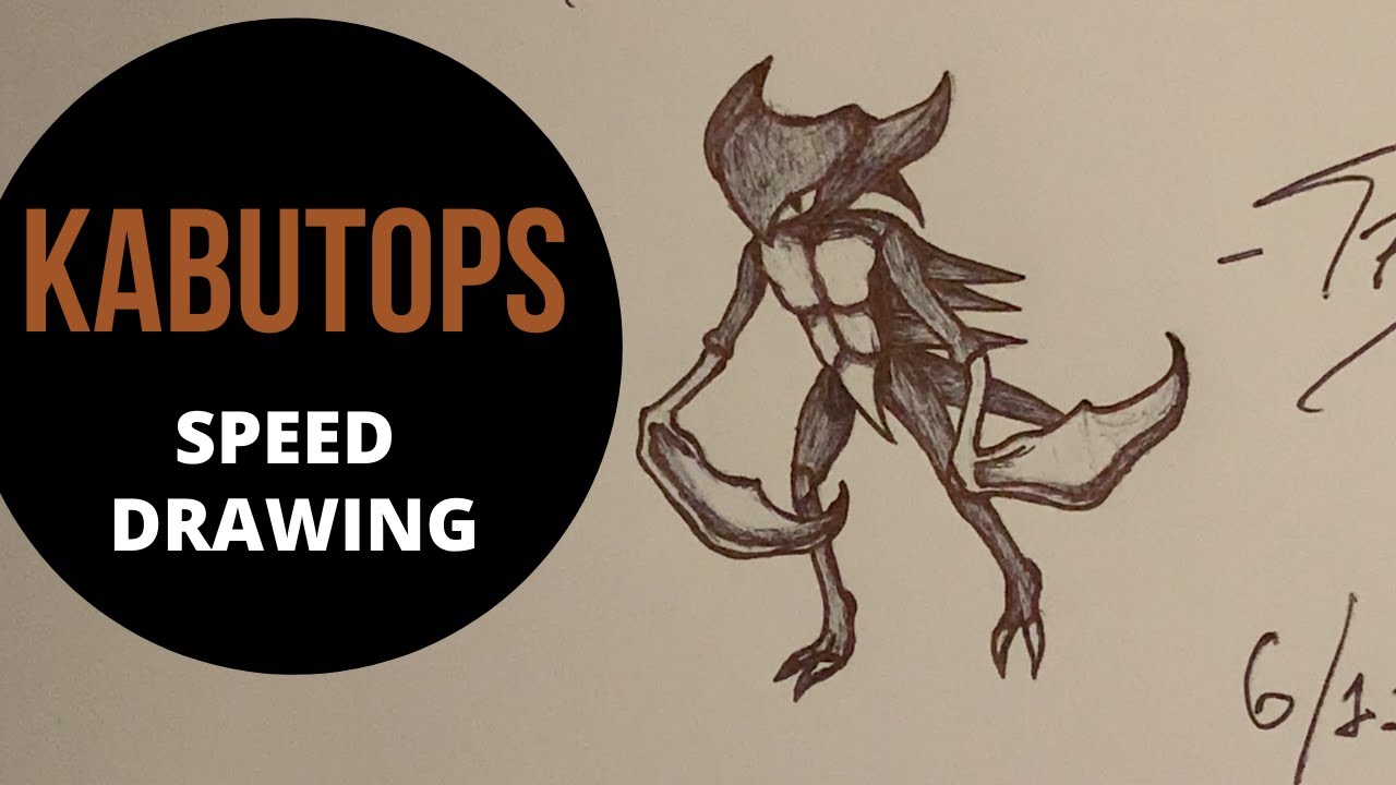KABUTOPS SPEED DRAWING! TIME LAPSE! How to draw the cool pokemon ...