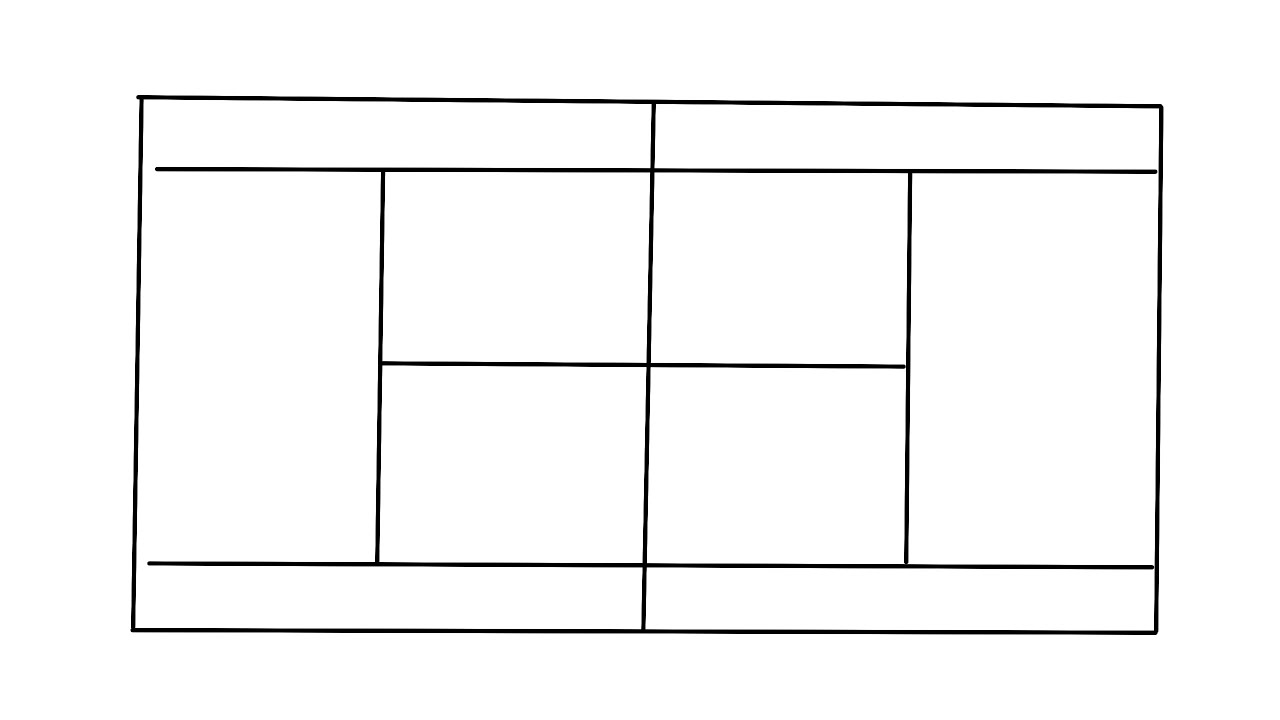 How to draw Tennis court step by step for beginners - YouTube