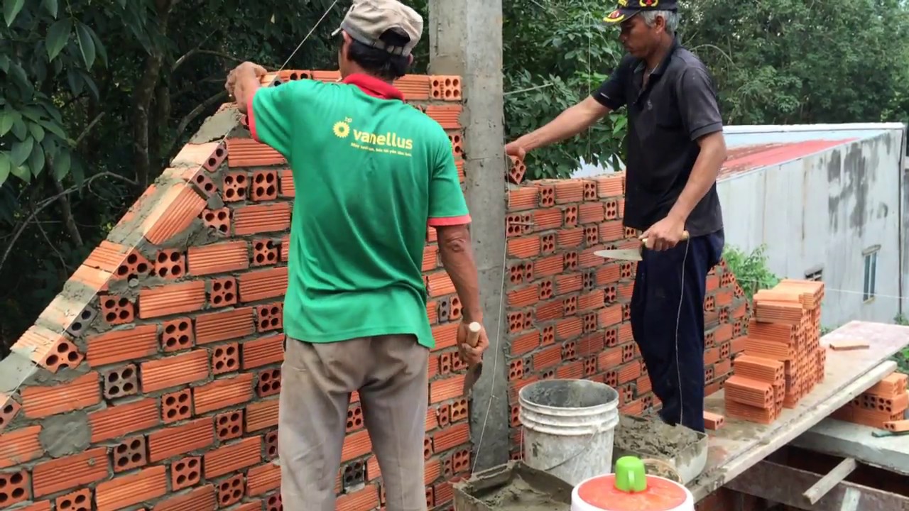 How To Laying Brick Wall - Build Wall Using Sand & Cement - YouTube