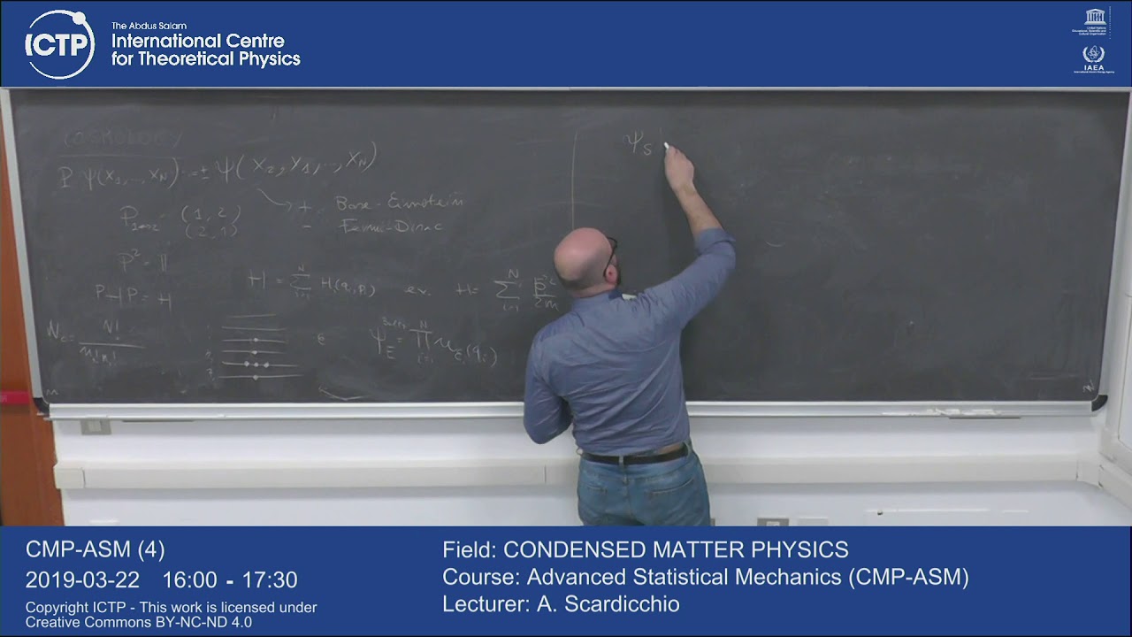 Advanced Statistical Mechanics (CMP-ASM) Lecture 4 - YouTube