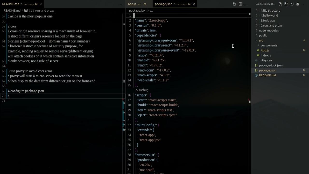 React Tutorial - 16.cors and proxy - YouTube