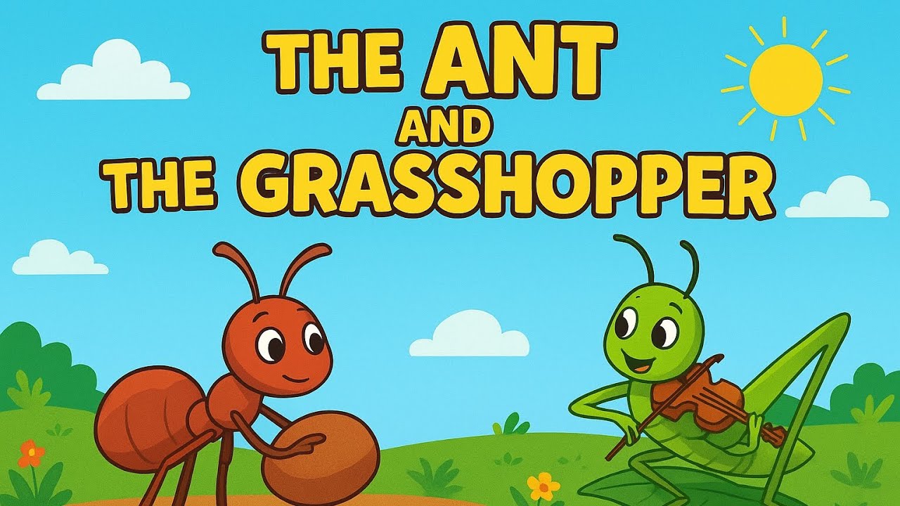 The Ant and The Grasshopper | Moral Story for Kids | Bedtime Fable in ...