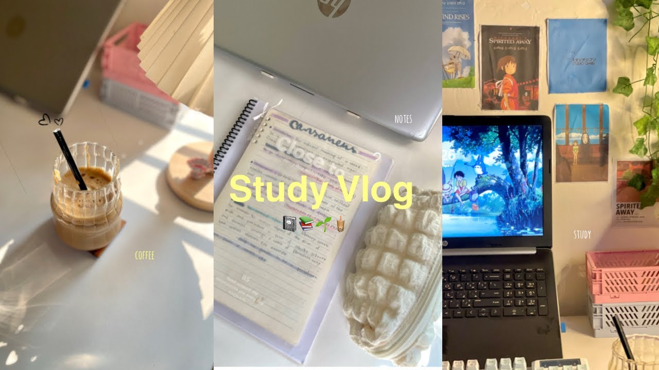 Study Vlog | realistic study vlog | exam prep 📓📚|Coffee,notes, food ...