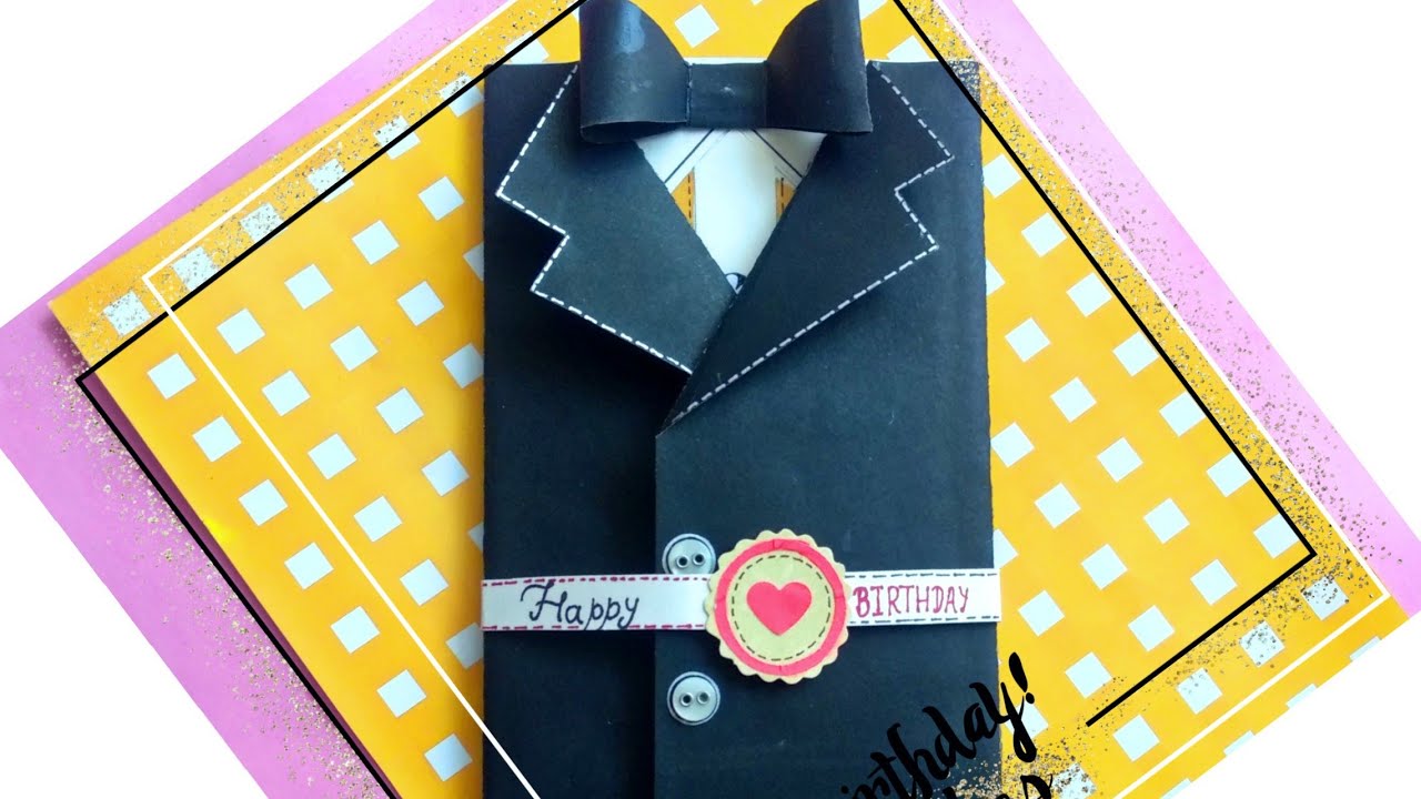 DIY Suit/Tuxedo Greeting card Tutorial | How to make Greetings for ...