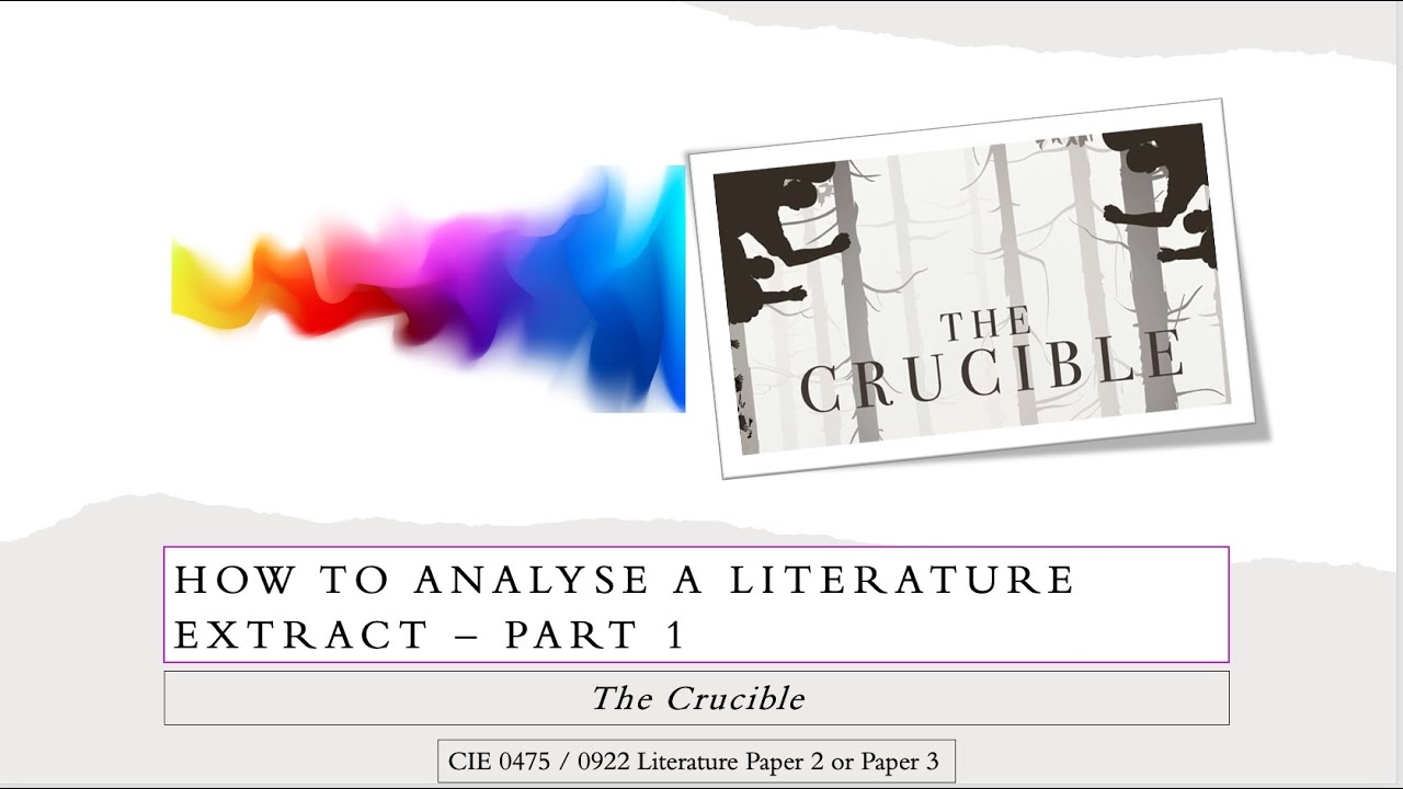 How to approach the extract question: CIE Literature IGCSE 0475 / 0992 ...