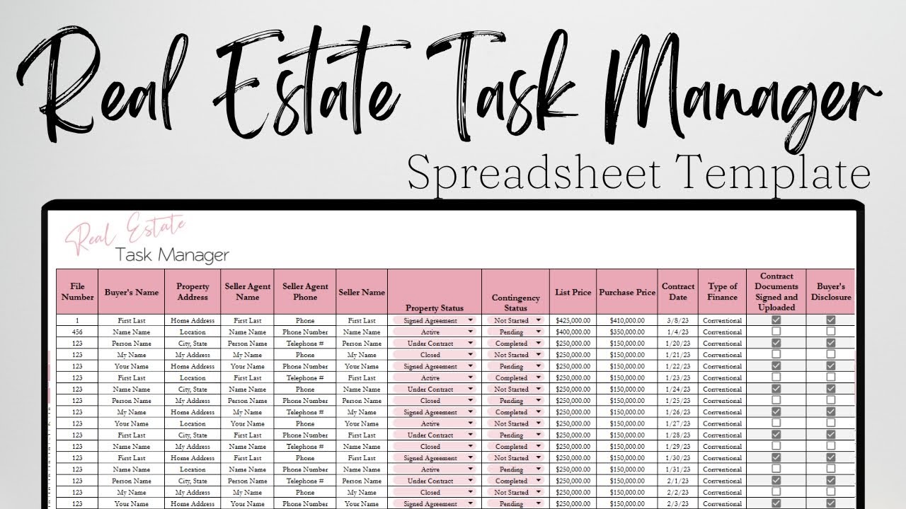 Real Estate Checklist for Seller, Real Estate Checklist Buyer, Realtor ...