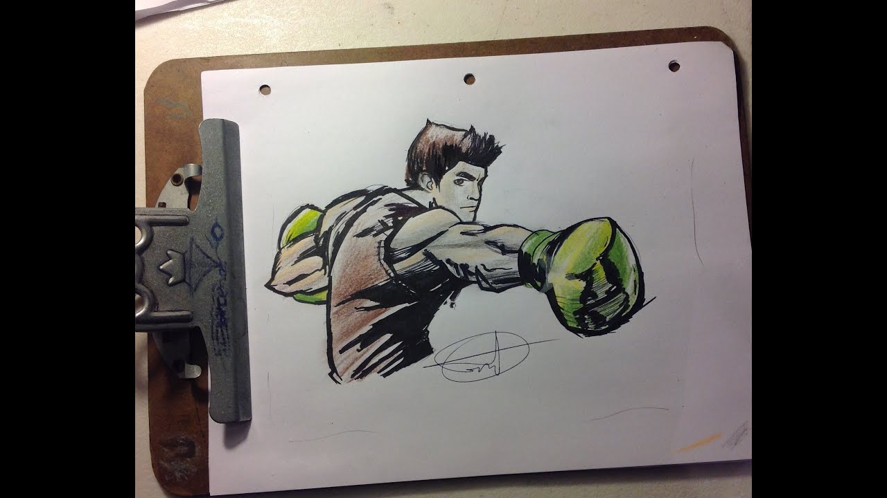 Little Mac from Super Smash Bros SPEED DRAWING - YouTube
