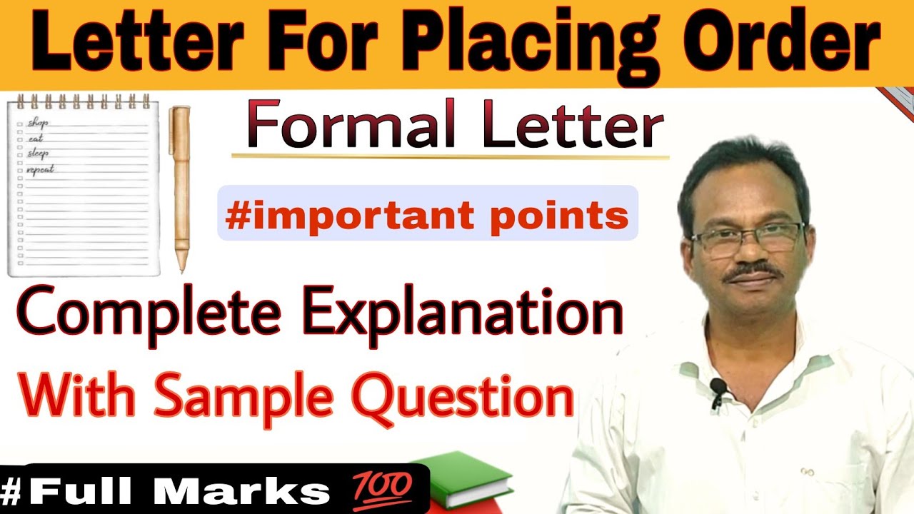 Letter For Placing Order || Letter Writing Important Points With Sample ...