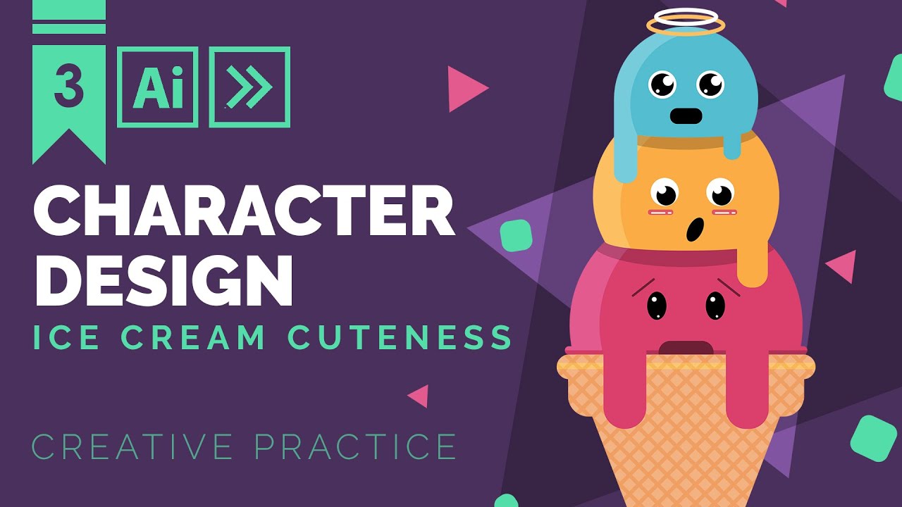 Character Design: Ice Cream 🍦 | Adobe Illustrator - YouTube