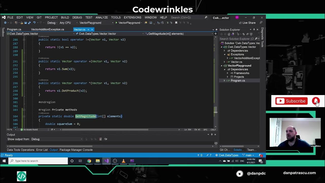 C# custom data types - Vectors (02) - YouTube