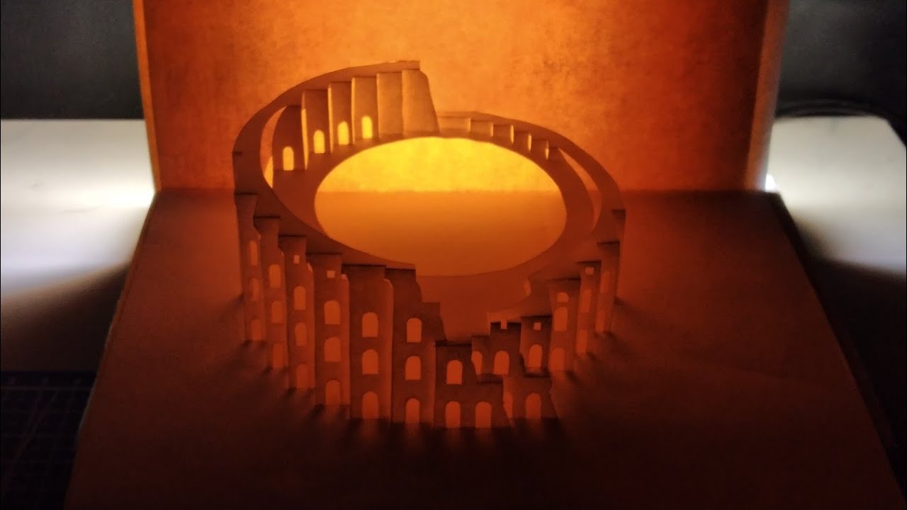 3d Colosseum card/ Colosseum Pop up card/Kirigami / Origami/Paper art ...