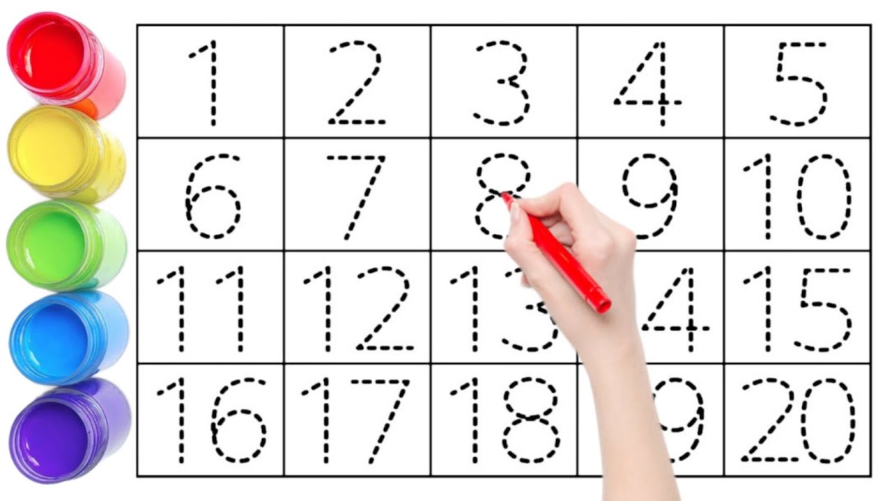 ️ Learn Numbers 1 to 20 with Dotted Line Tracing! | Fun Counting ...