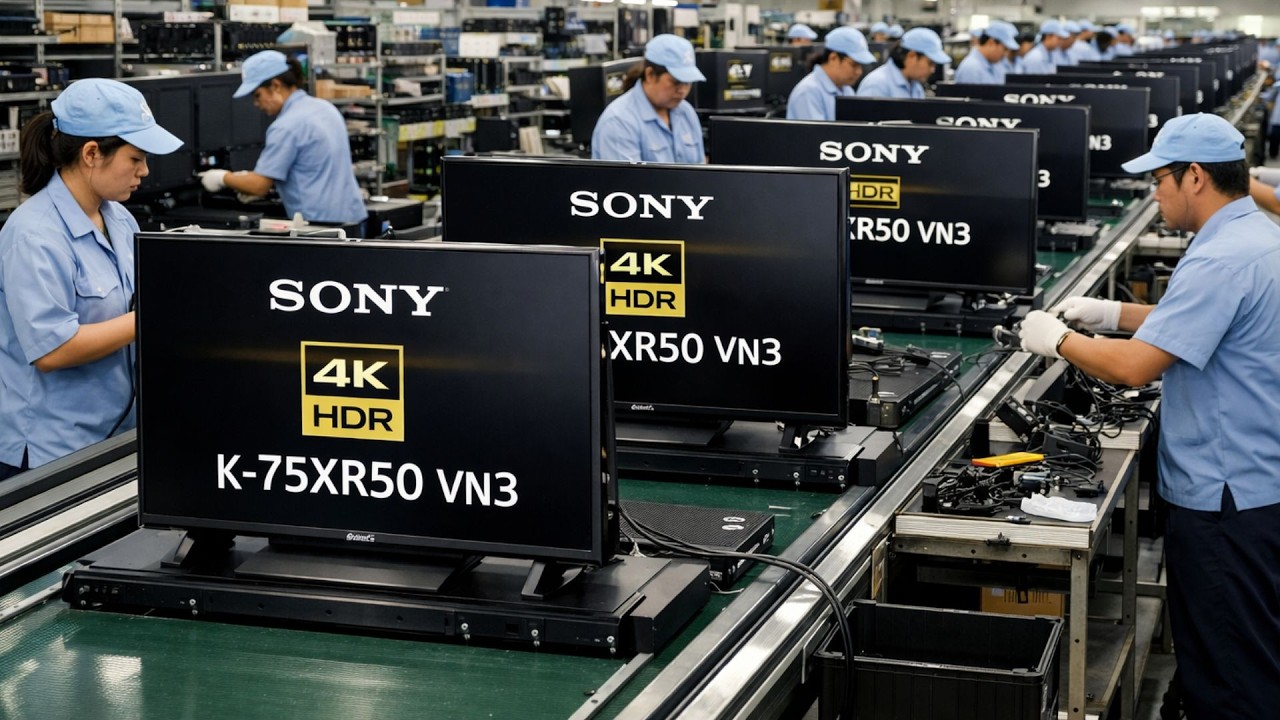 Inside the factory: Sony K-75XR50 VN3 TV production process (AI ...