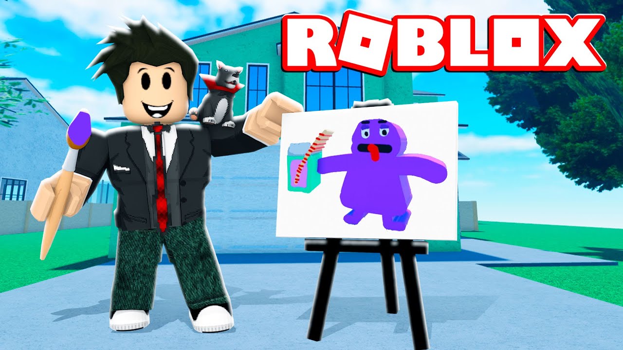 LOKIS DESENHANDO O GRIMACE ROXINHO | Roblox - Doodle Transform - YouTube