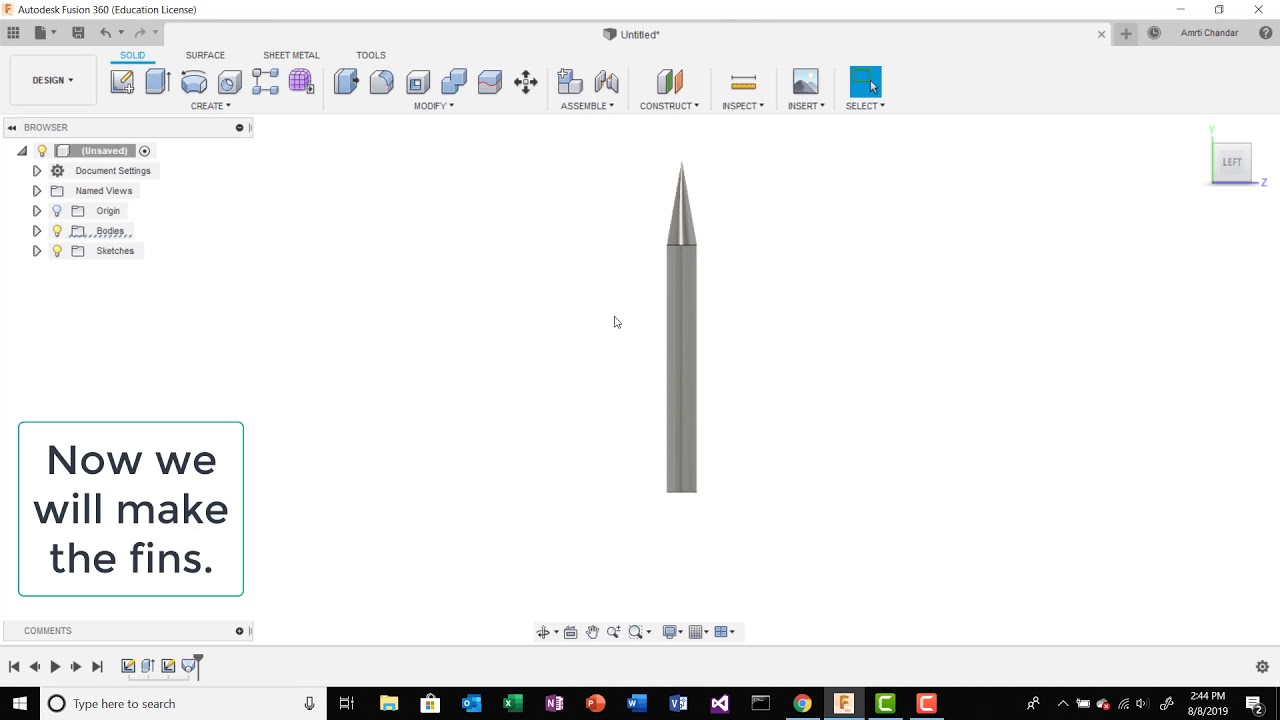 Fusion 360 Design #1: Rocket - YouTube