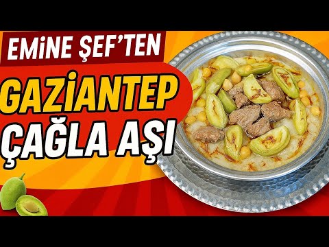 TAM MEVSİMİ YÖRESEL TARİFLERDEN GAZİANTEP İN TESCİLLİ YEMEĞİ ÇAĞLA AŞI NASIL YAPILIR #keşfet #çağla