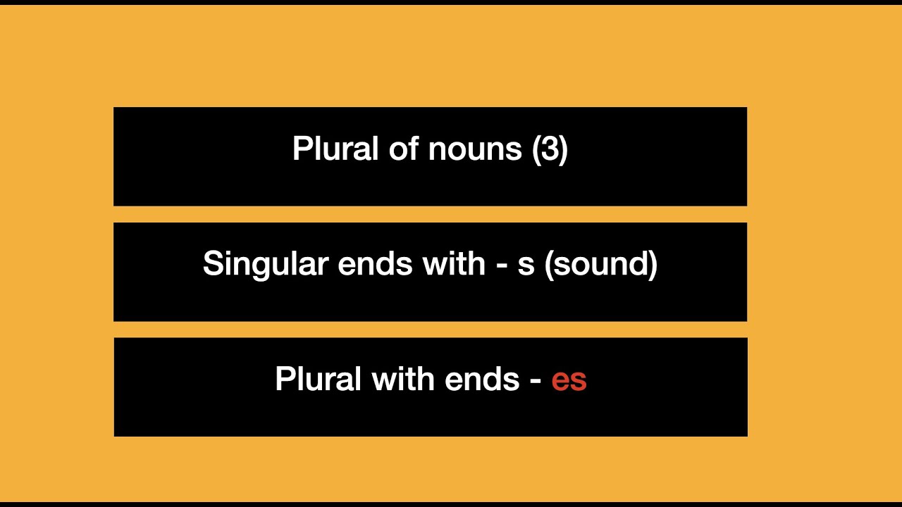 Plural of nouns (3) / Plurals with - es - YouTube