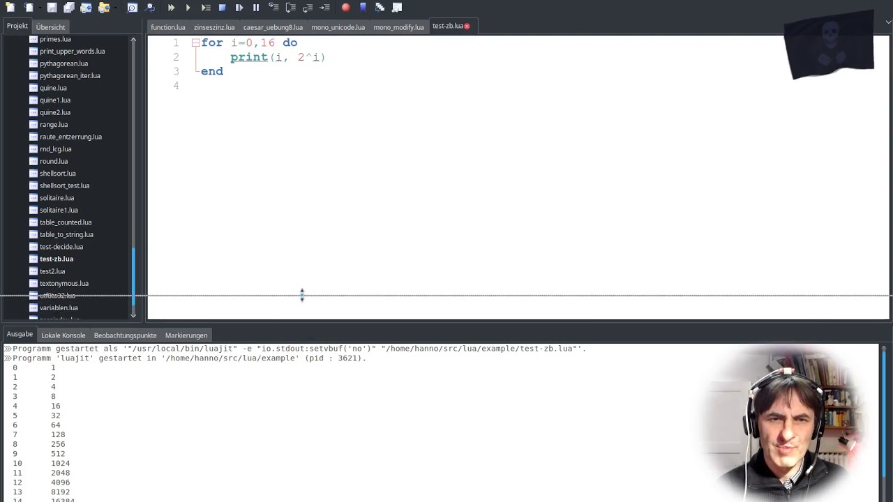 Informatik 107: Erste Schritte mit Lua auf der Zerobrane IDE - YouTube