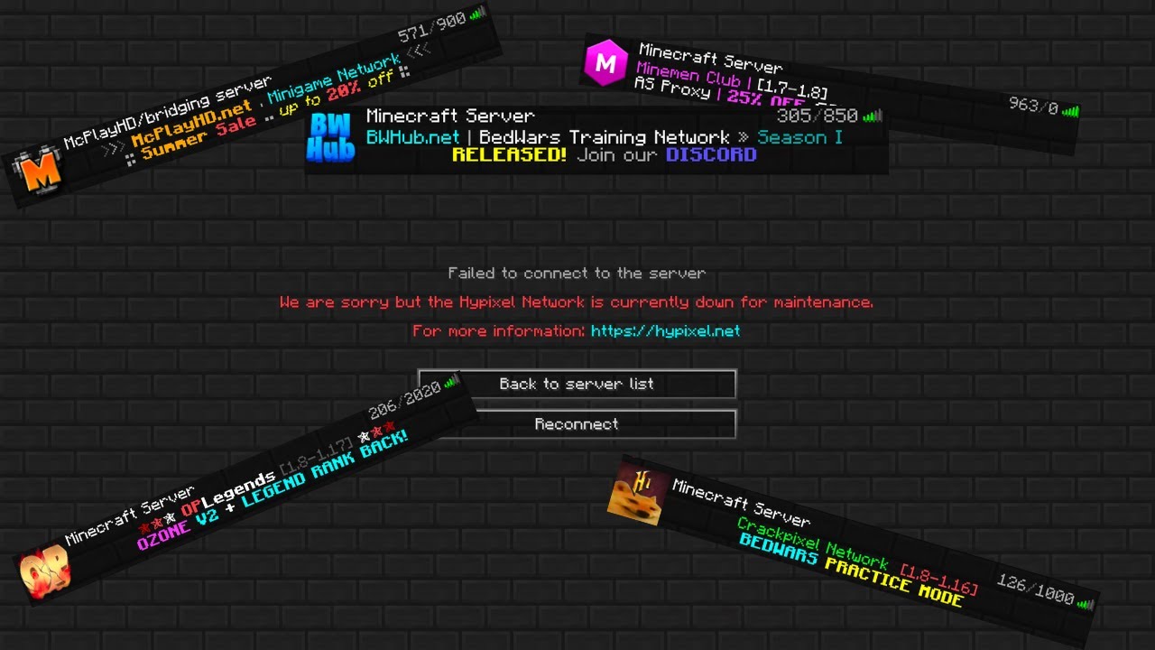Servers To Play on When Hypixel is Down - YouTube