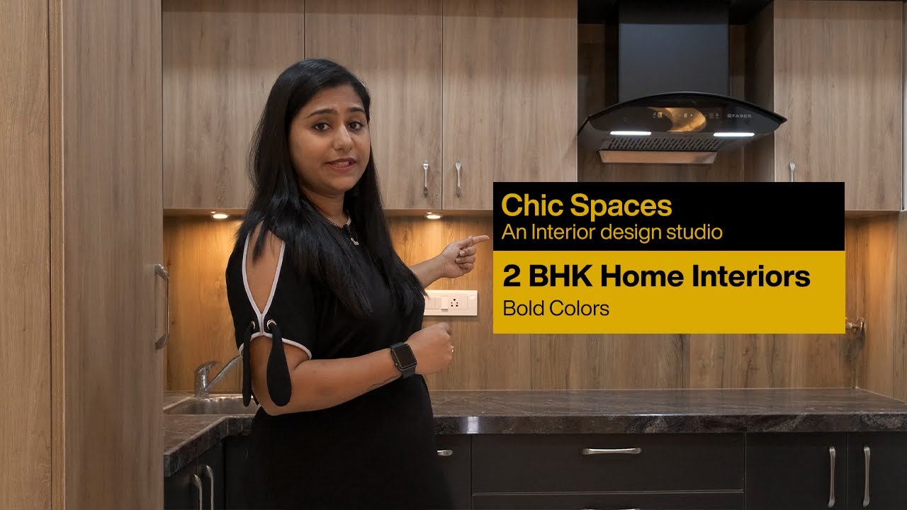 2BHK Home Interiors | @ChicSpaces | Bold Colors | Wooden Textures ...