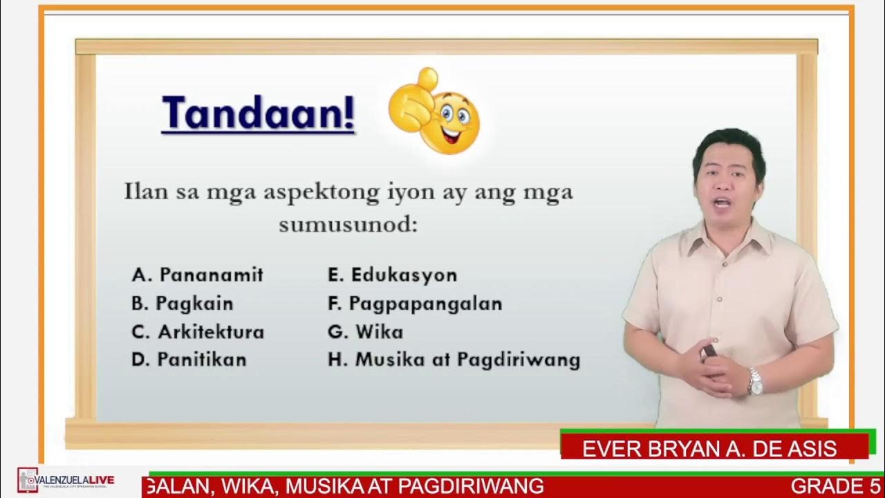 GRADE 5 AP Q3 - "IMPLUWENSYA NG MGA ESPANYOL SA KULTURA NG MGA PILIPINO" - PANANAMIT, PAGKAIN ...