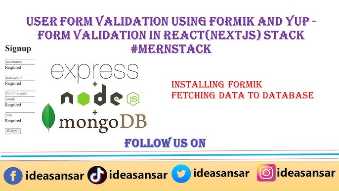 React Form Validation With Formik And Yup Youtube
