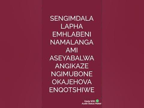 SENGIMDALA LAPHA EMHLABENI @khulefresh1512 - YouTube