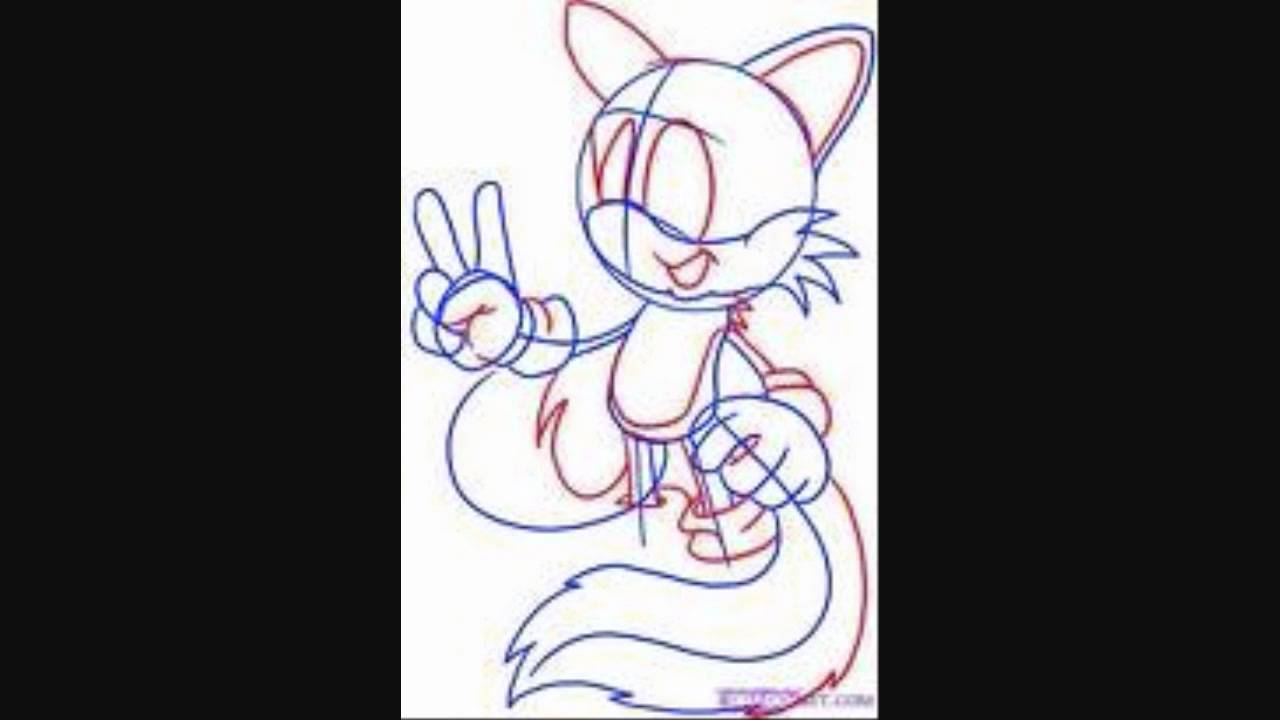 how to draw tails the fox - YouTube