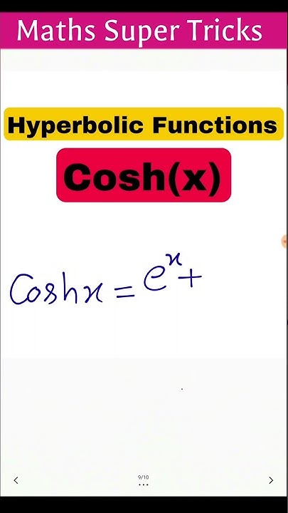 Hyperbolic Function Coshx Tgt/pgt maths #pi2infinity #shortsvideo - YouTube
