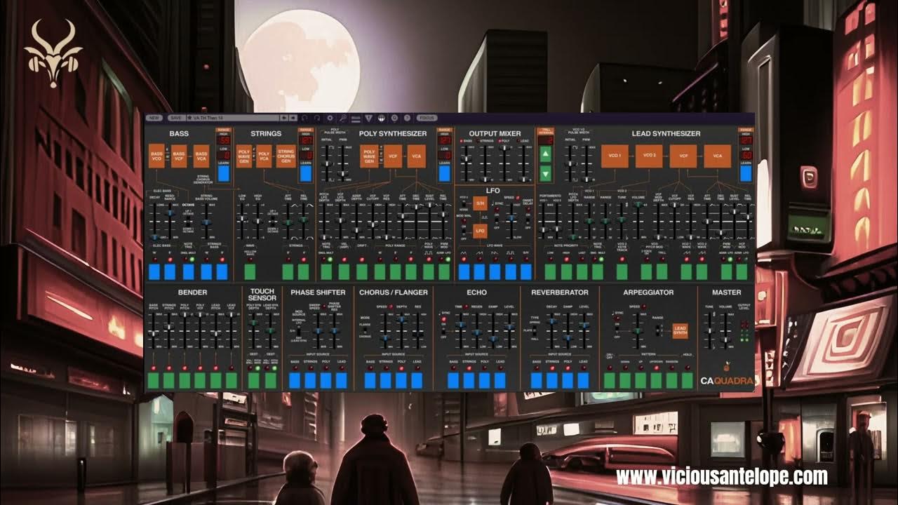 Vicious Antelope - Cherry Audio Quadra Synth Presets - Then Soundbank walkthrough - YouTube