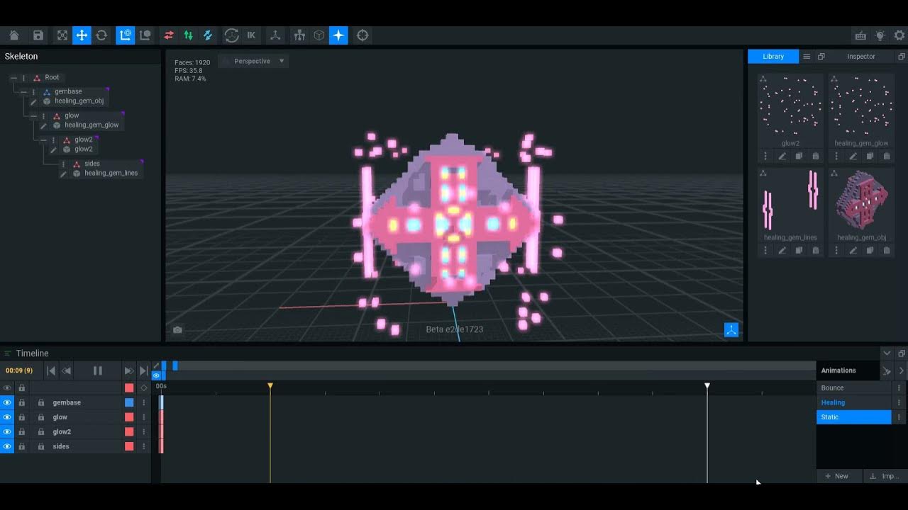 Voxedit - Healing Gem Animation #shorts - YouTube