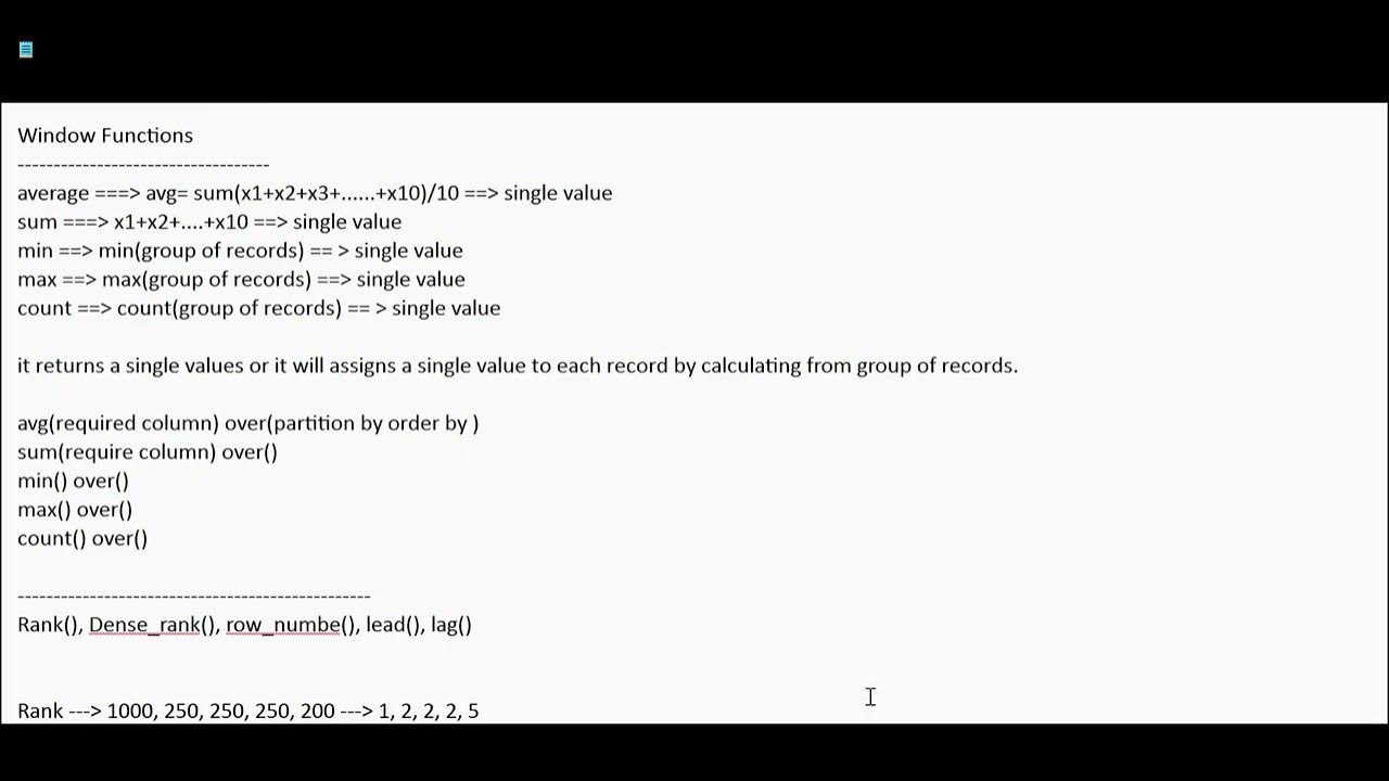 Window Functions in SQL #sql #dataanalyst #sqlfunctions #dataengineers - YouTube