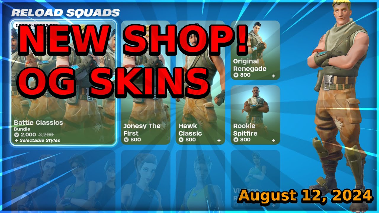 OG DEFAULT SKINS ARE BACK IN THE SHOP! Fortnite Item Shop [August 12th ...